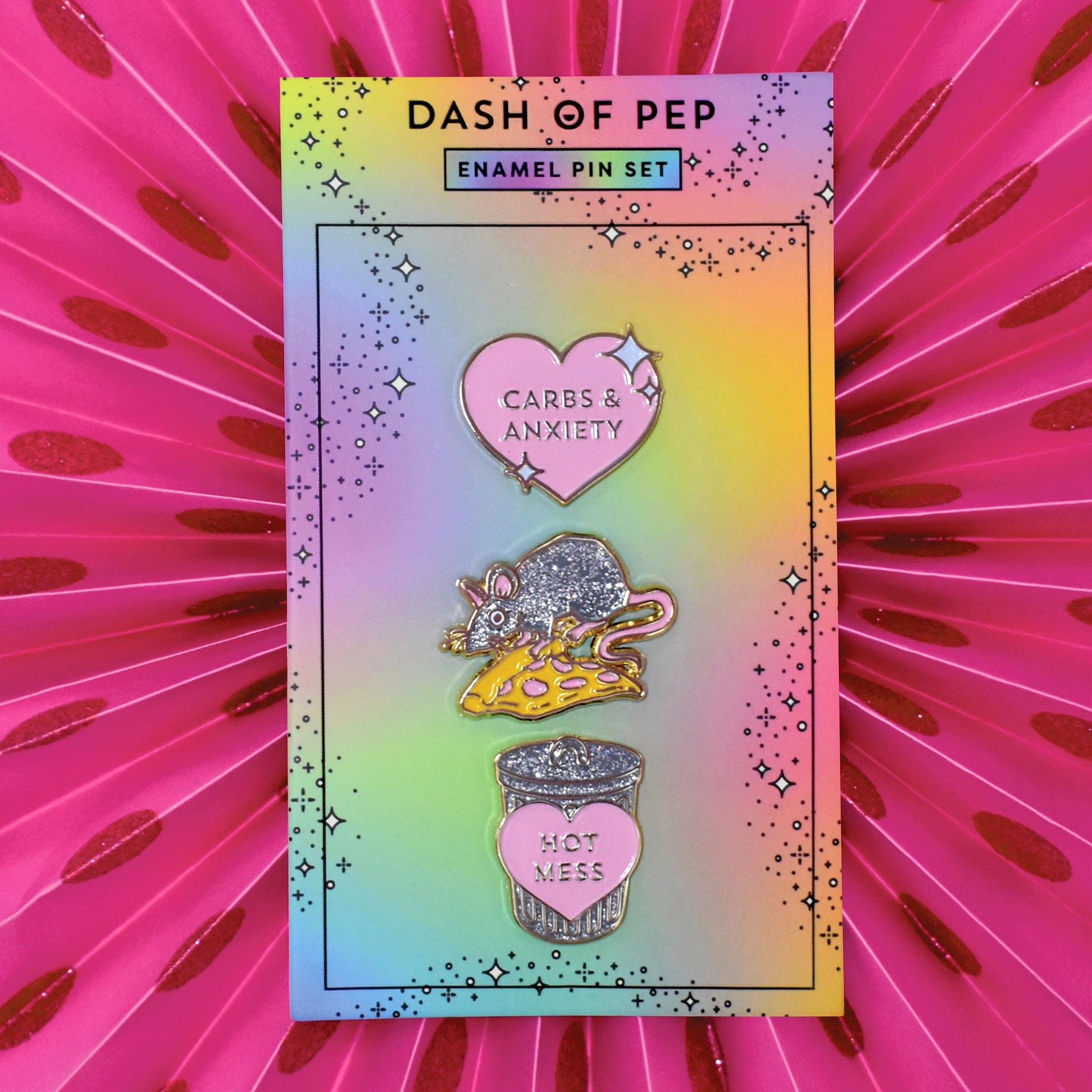 Glitter Enamel Pin Set – DASH OF PEP