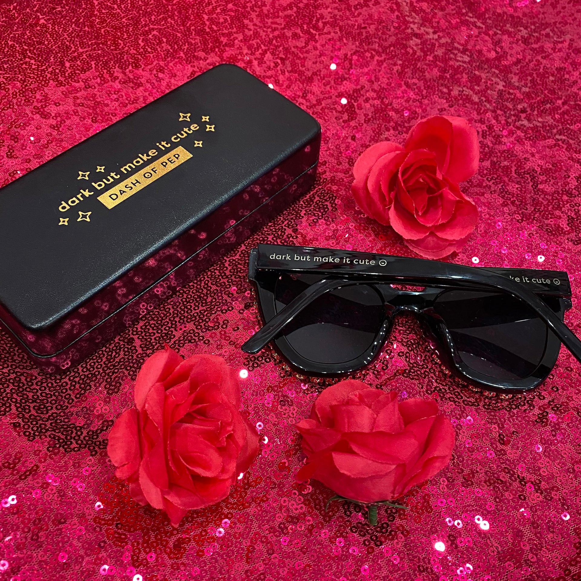 Dark But Make It Cute Crystal Sunglasses – DASH OF PEP